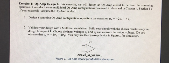 Solved Exercise 1: Op-Amp Design in this exercise, we will | Chegg.com