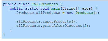 Solved public class CallProducts \{ public static void main | Chegg.com