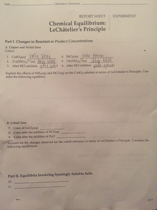 Solved Changes in Reactant or Product Concentrations A. | Chegg.com