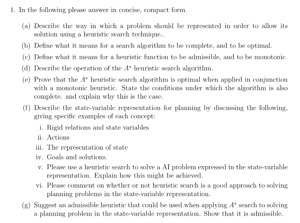 Solved In the following please answer in concise, compact | Chegg.com