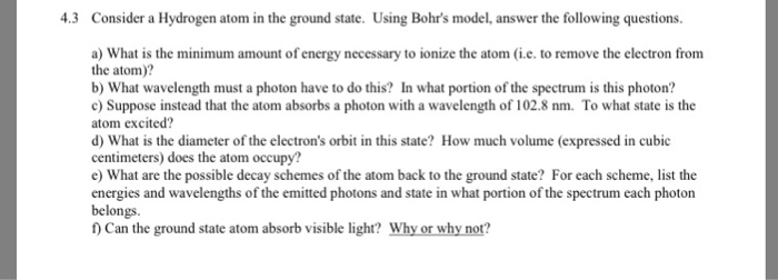 Solved 43 Consider A Hydrogen Atom In The Ground State