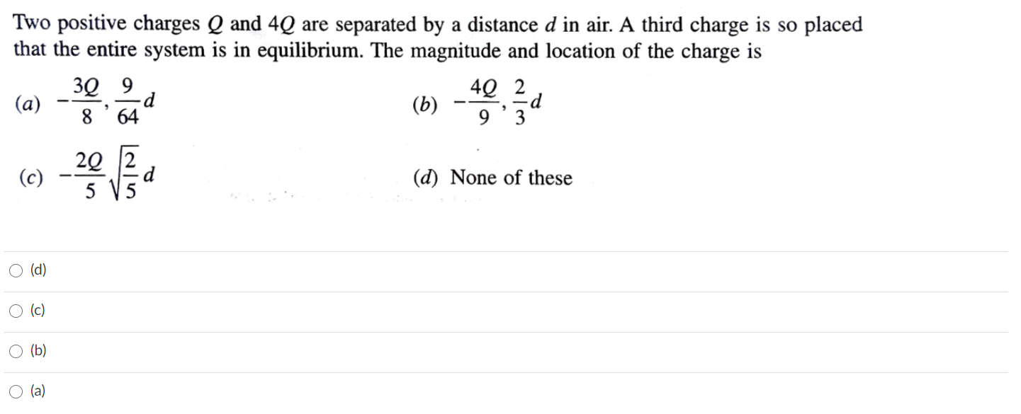 Solved Two positive charges Q and 4Q are separated by a | Chegg.com