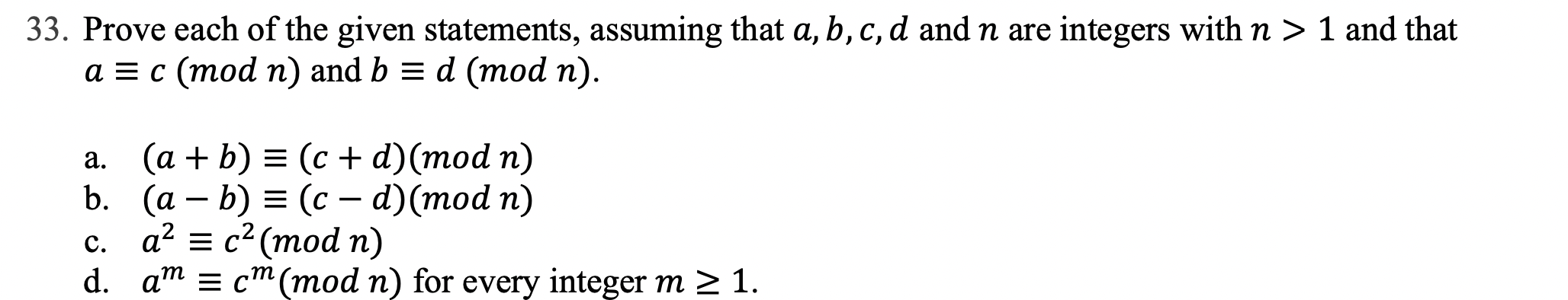 Solved 33. Prove each of the given statements, assuming that | Chegg.com