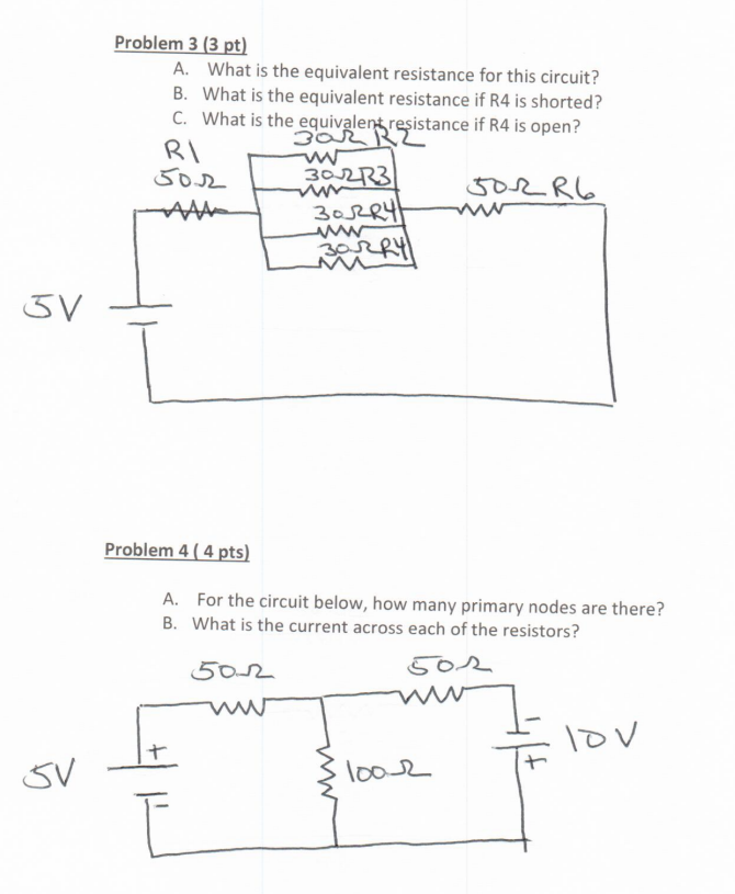 Solved Problem 3 (3 pt) A. What is the equivalent resistance | Chegg.com