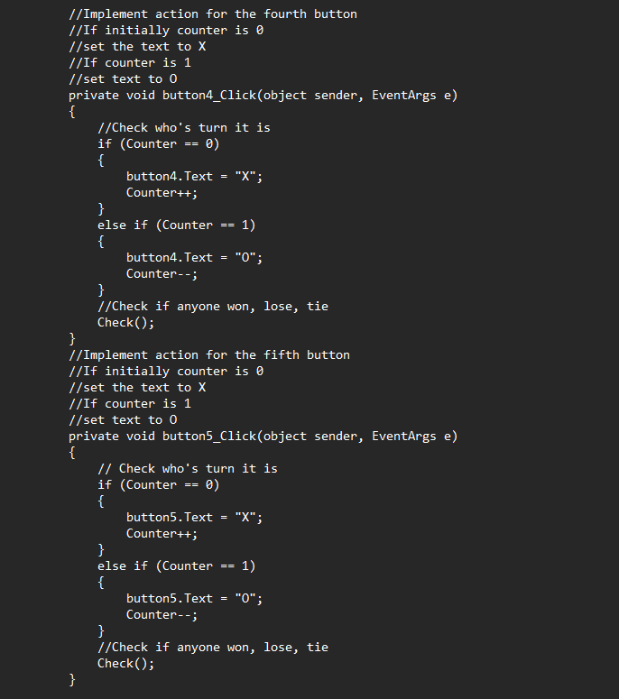 I am working on a tic tac toe game in C# and need | Chegg.com