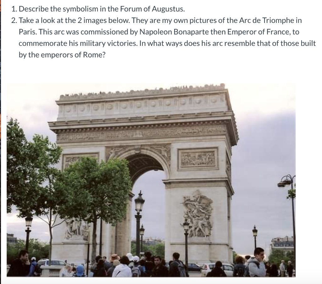 Solved 1. Describe the symbolism in the Forum of Augustus. | Chegg.com