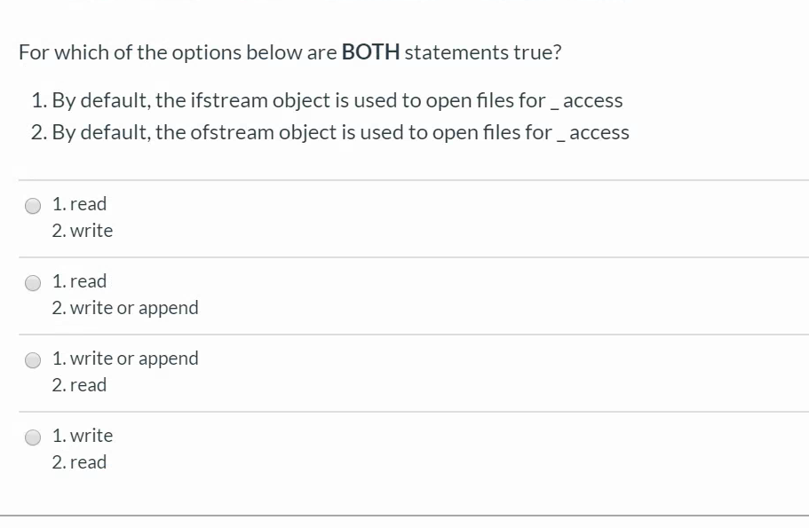 Solved For which of the options below are BOTH statements | Chegg.com