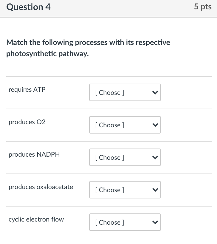 Solved Question 4 5 pts Match the following processes with | Chegg.com