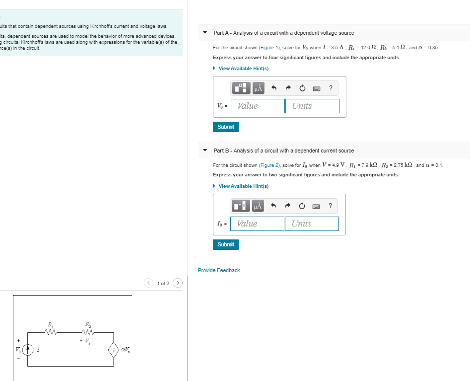 Solved uits that contain dependent sources using Kirchhoffs | Chegg.com