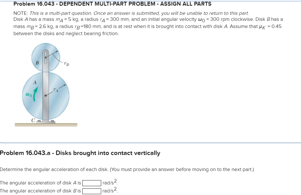 Solved Problem 16.043 - DEPENDENT MULTI-PART PROBLEM - | Chegg.com