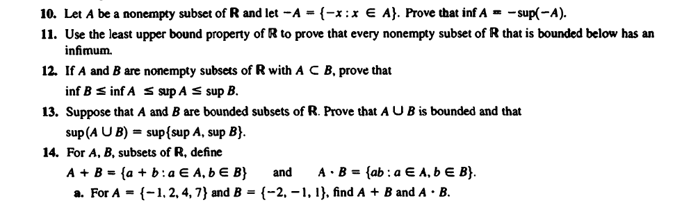 Solved 10. Let A be a nonempty subset of R and let -A -{-x:x | Chegg.com