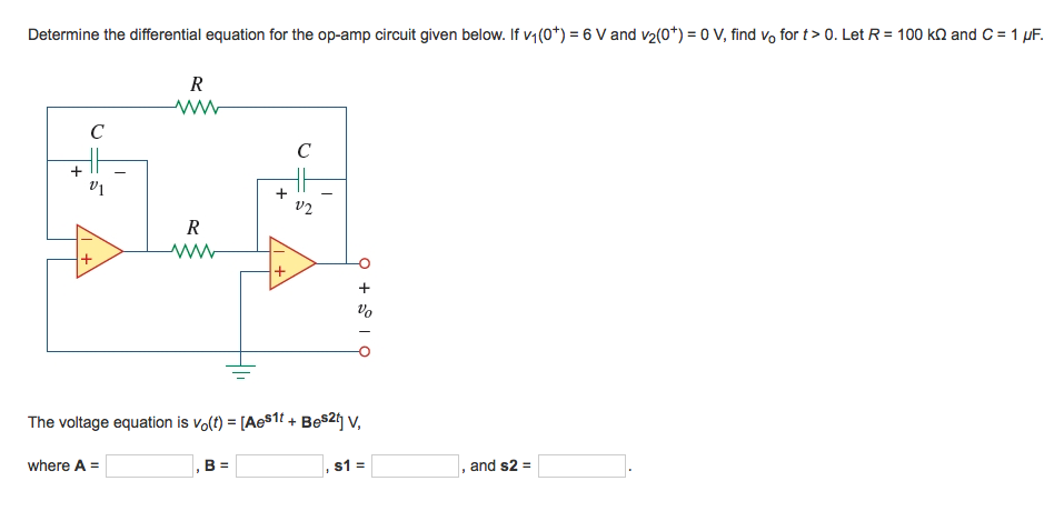 Solved Determine the differential equation for the op-amp | Chegg.com