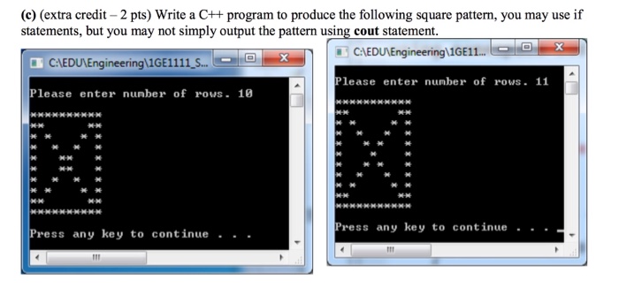 Solved (c) (extra credit - 2 pts) Write a C++ program to | Chegg.com