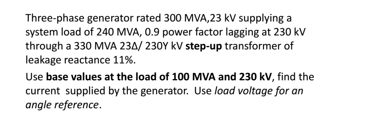 Solved Three-phase generator rated 300 ﻿MVA, 23 kV | Chegg.com