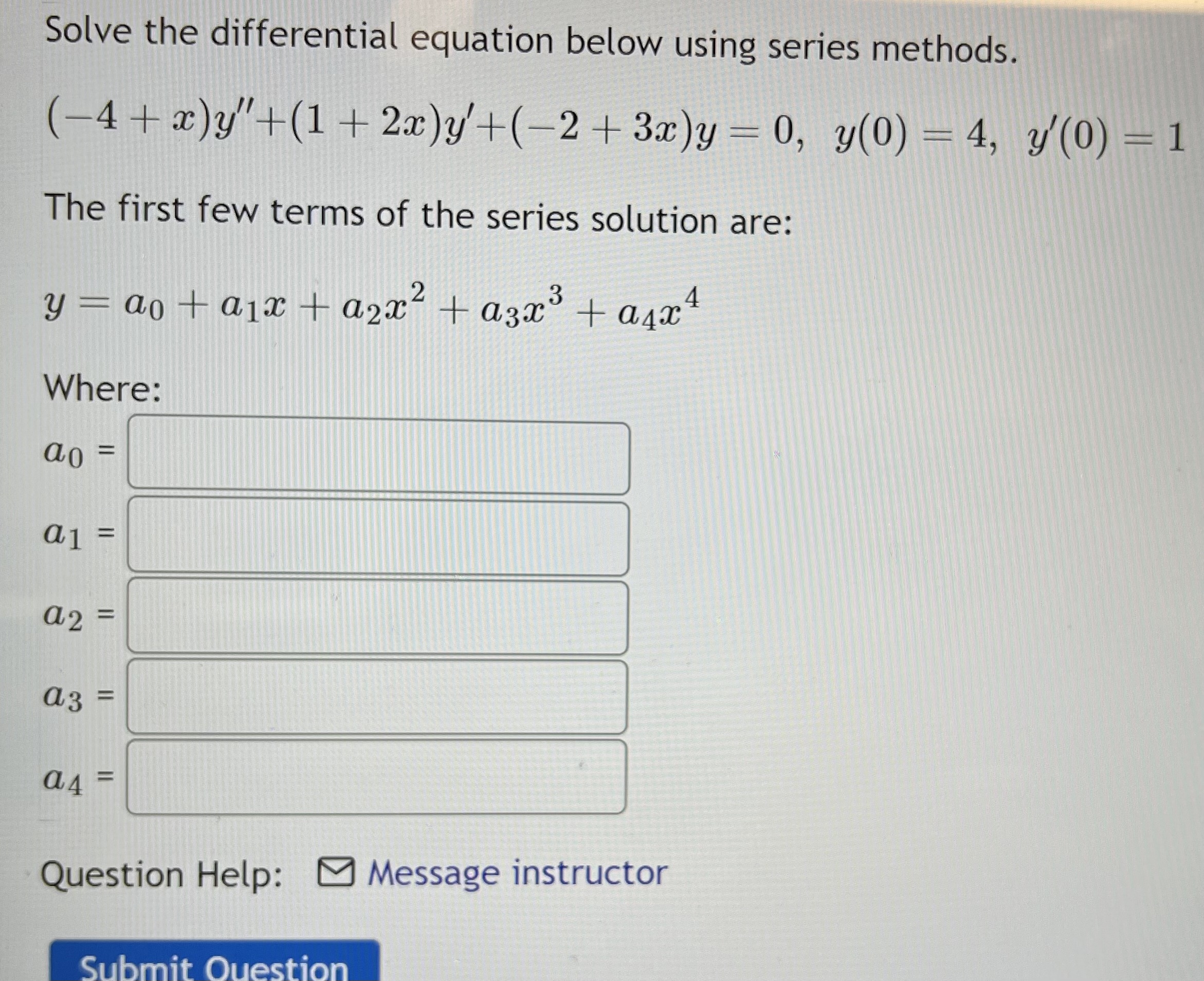 Solved Solve the differential equation below using series | Chegg.com