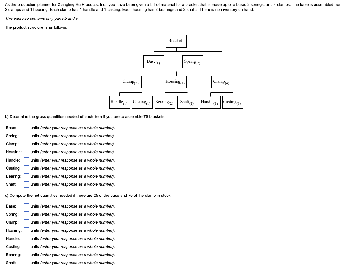 As the production planner for Xiangling Hu Products, | Chegg.com
