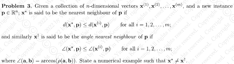 Solved Problem 3. Given a collection of n-dimensional | Chegg.com