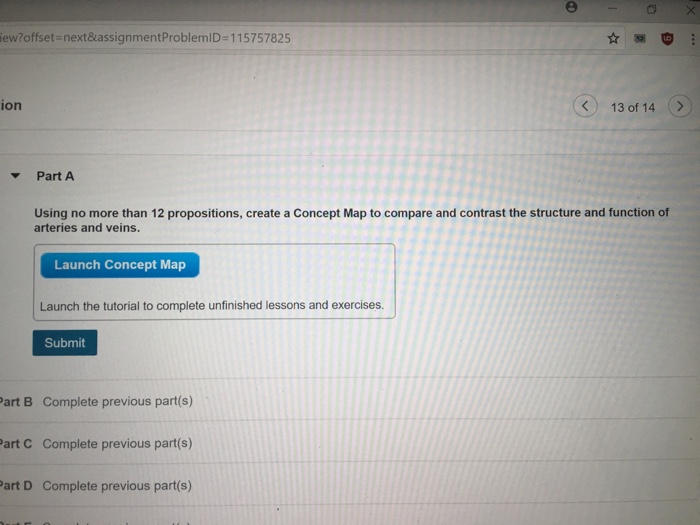 Solved Concept Map: Comparing Artery and Vein Structure and | Chegg.com