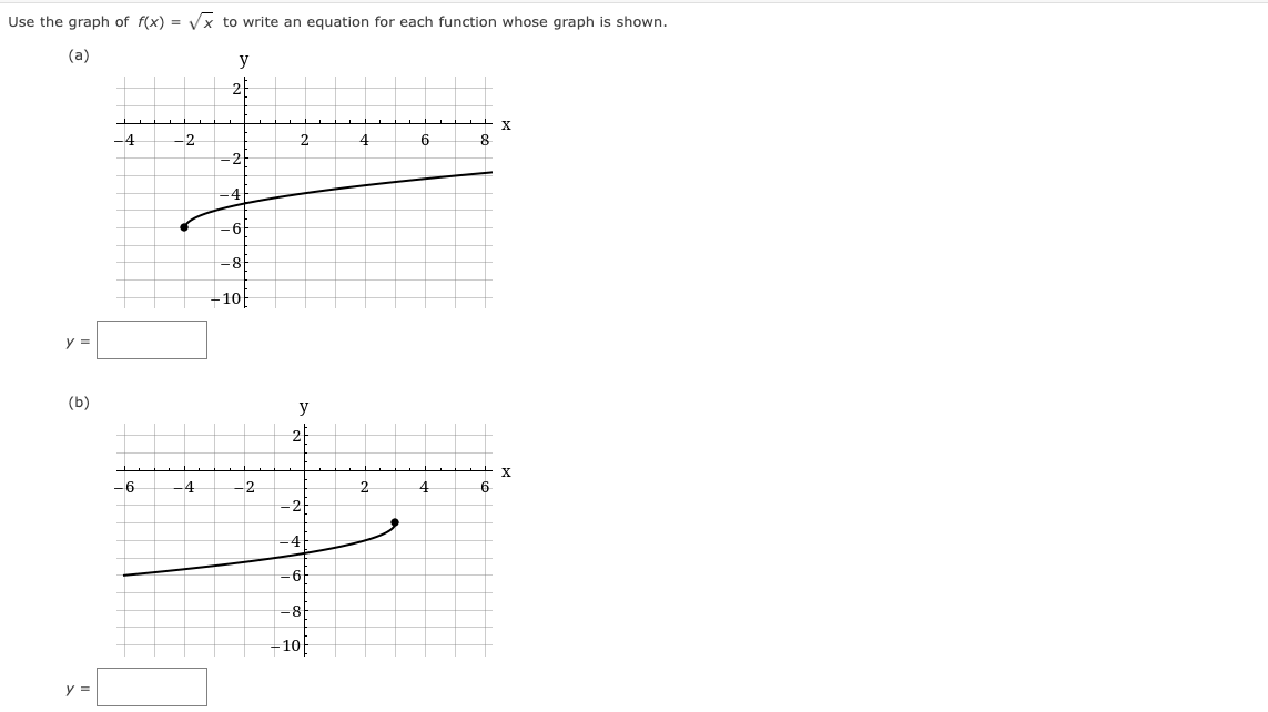 Solved Use the graph of f(x)=x to write an equation for each | Chegg.com