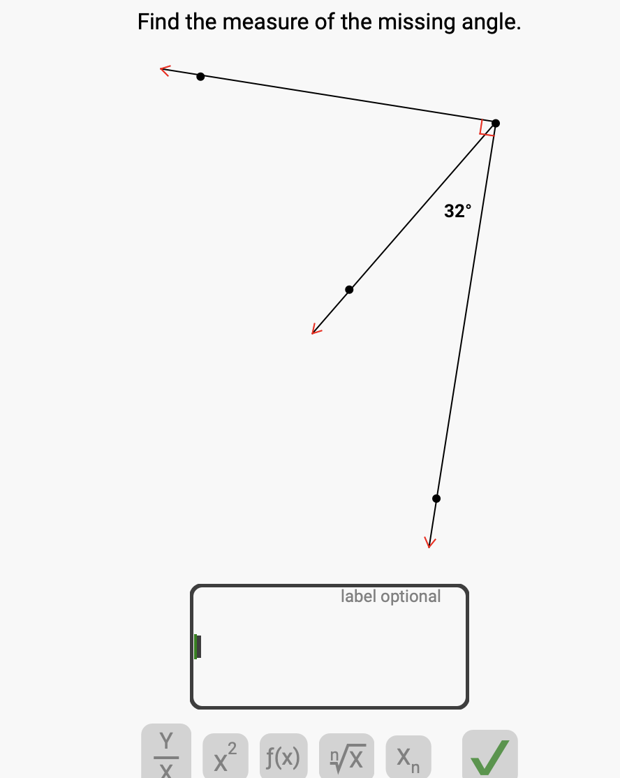 Solved Find the measure of the missing angle. | Chegg.com