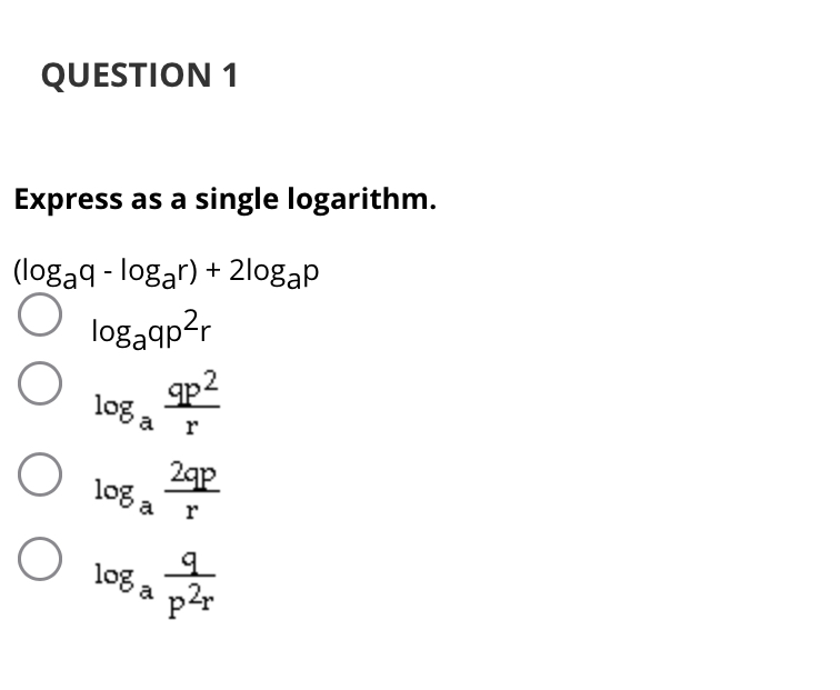 Solved Express as a single logarithm. \\[ \\begin{array}{c} | Chegg.com