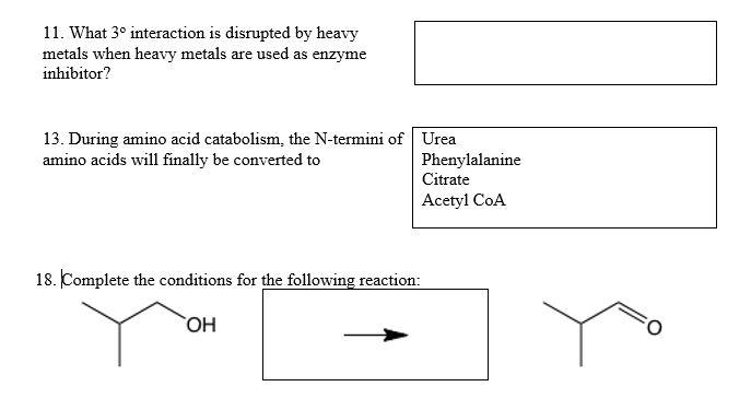 Solved 11. What 3 interaction is disrupted by heavy metals | Chegg.com