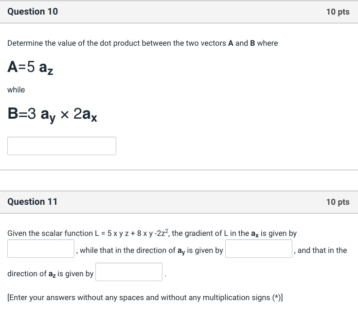 Solved Determine the value of the dot product between the | Chegg.com
