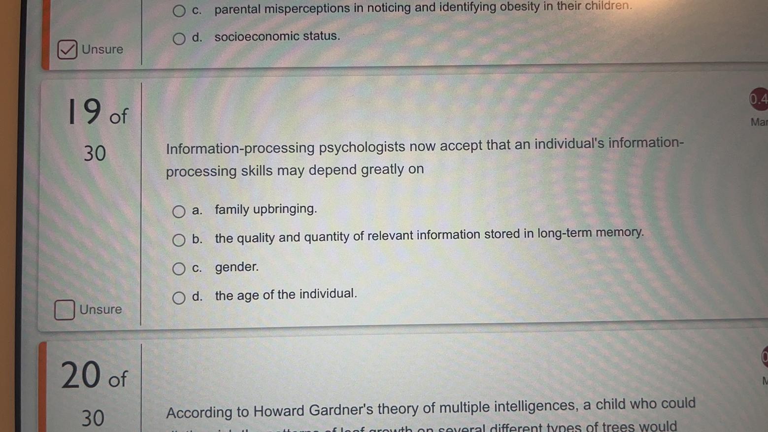 Solved c. parental misperceptions in noticing and | Chegg.com