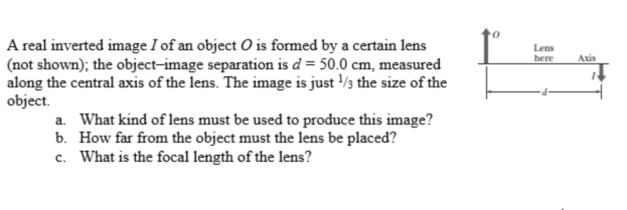 Solved 0 Lens here Axis A real inverted image 1 of an object | Chegg.com