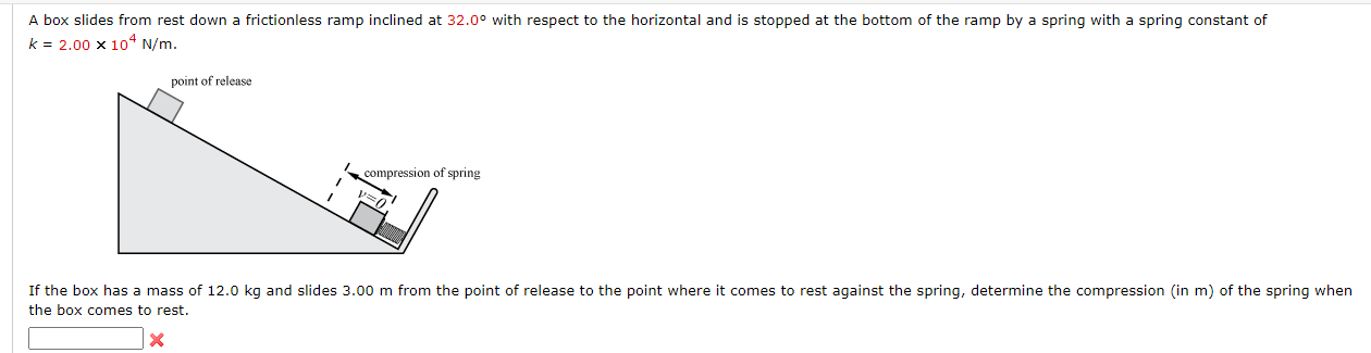 Solved A box slides from rest down a frictionless ramp | Chegg.com