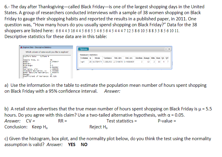 Solved 6.- The day after Thanksgiving-called Black Friday-is | Chegg.com