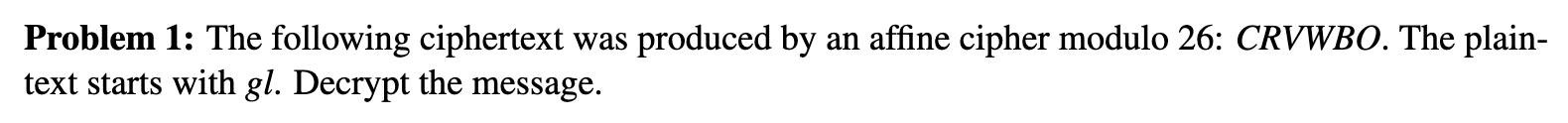 Solved Problem 1: The following ciphertext was produced by | Chegg.com