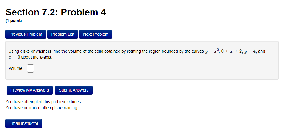 Solved Section 7.2: Problem 4 (1 point) Previous Problem | Chegg.com