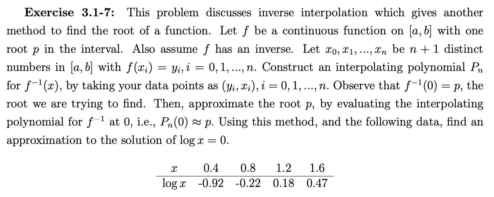 Solved Exercise 3.1-7: This problem discusses inverse | Chegg.com