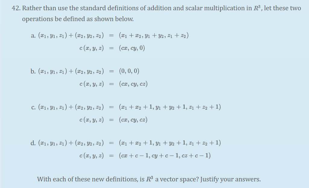 Solved 42. Rather than use the standard definitions of | Chegg.com