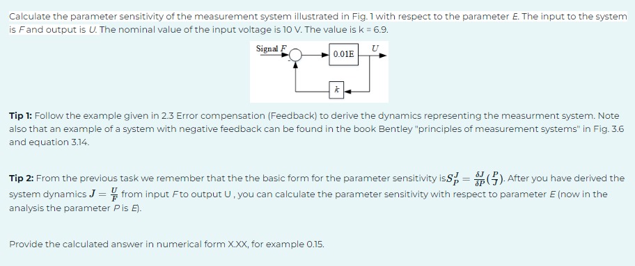 Calculate the parameter sensitivity of the | Chegg.com