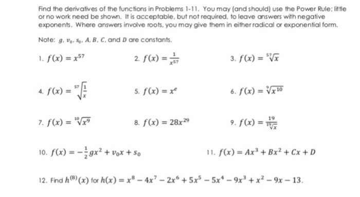 Solved Find the derivatives of the functions in Problems | Chegg.com