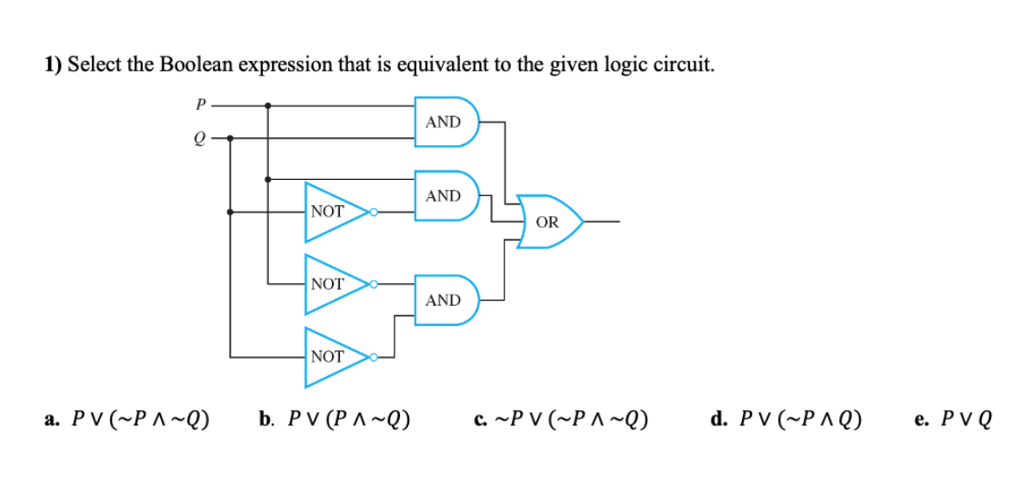 Solved 1) Select the Boolean expression that is equivalent | Chegg.com