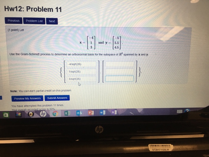 Solved Hw12: Problem 11 Previous Problem List Next (1 point) | Chegg.com
