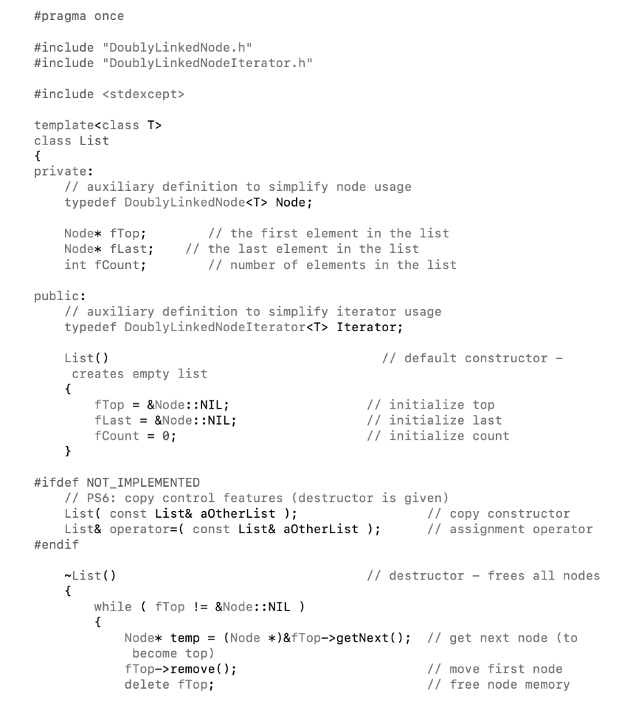 Solved Problem Set 6: Copy Control & Container Types | Chegg.com