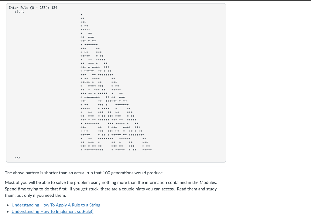 Solved OPTION A (Basic): 1D Cellular Automata Implement the | Chegg.com