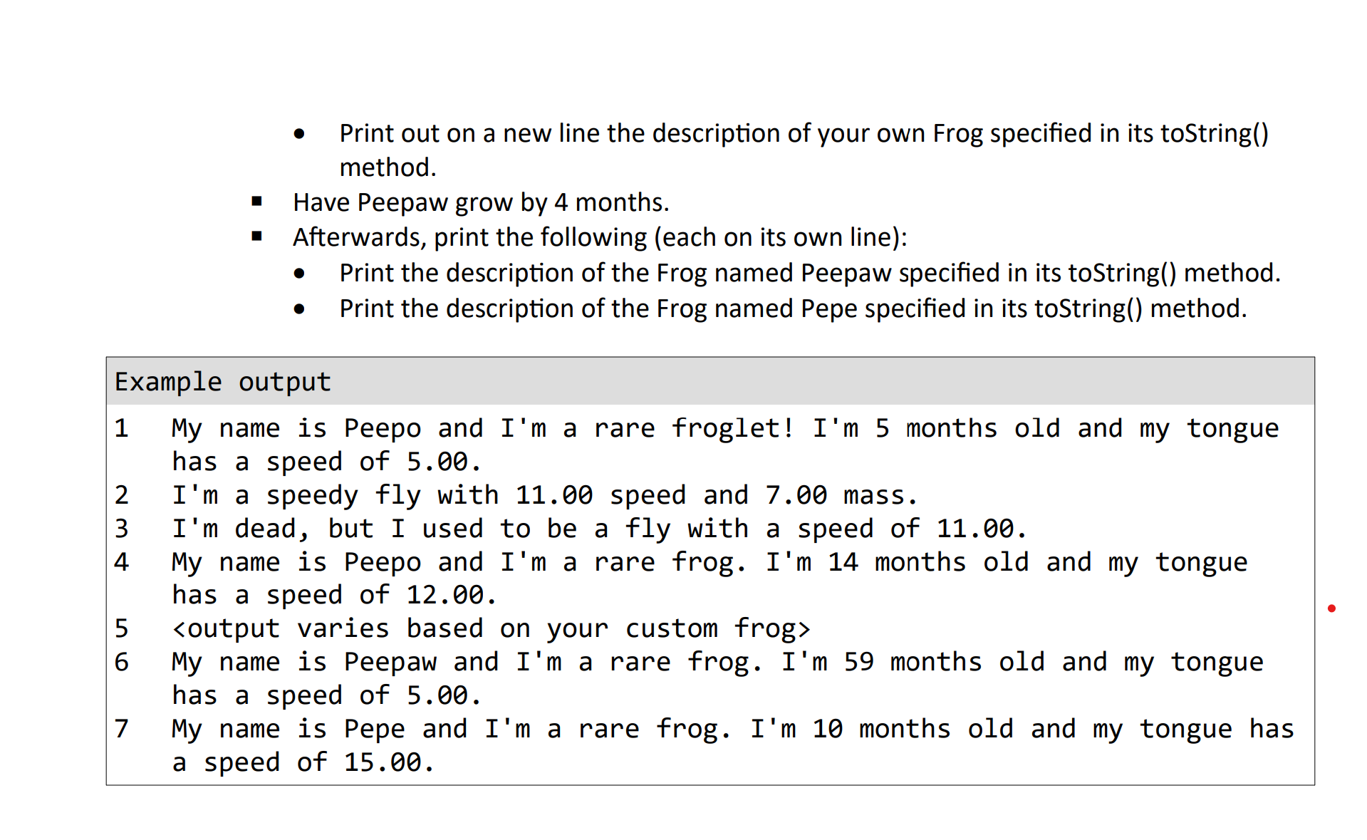 Solved Solution Description Create files the files Fly.java, | Chegg.com
