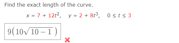 Solved Find the exact length of the curve. | Chegg.com