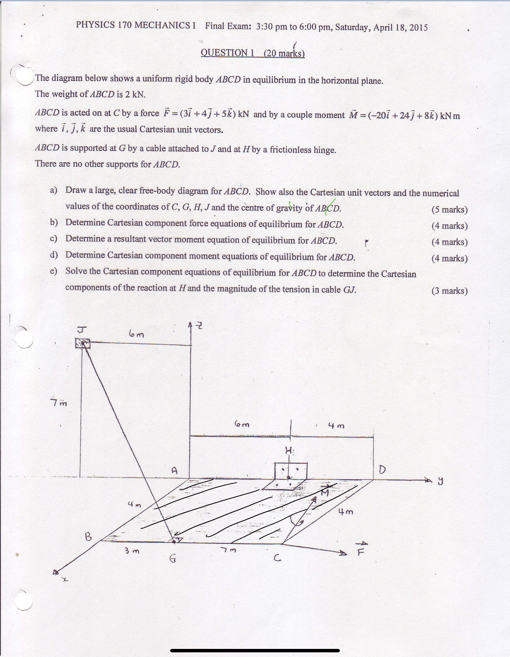 Solved The diagram below shows a uniform rigid body ABCD in | Chegg.com