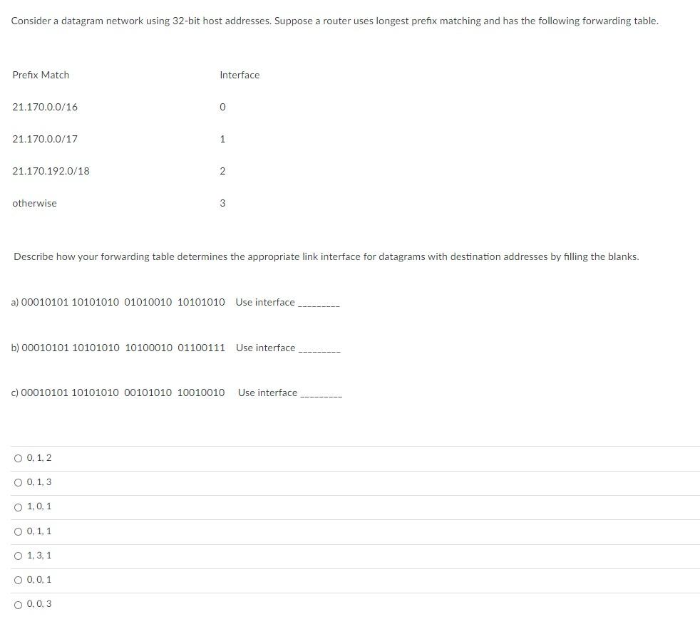 Solved Consider a datagram network using 32-bit host | Chegg.com