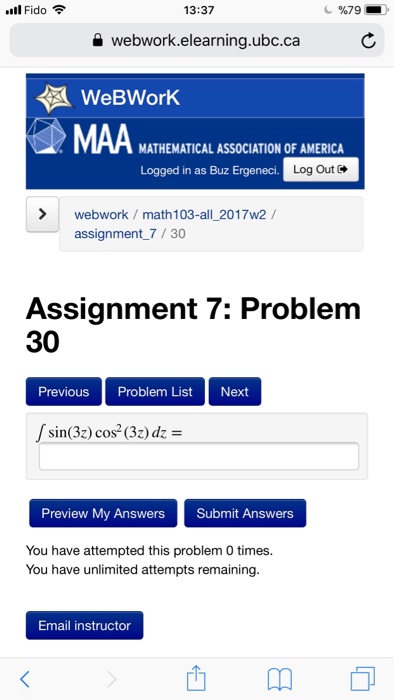 Solved 'ill Fido 13:37 webwork.elearning.ubc.ca WeBWorK | Chegg.com