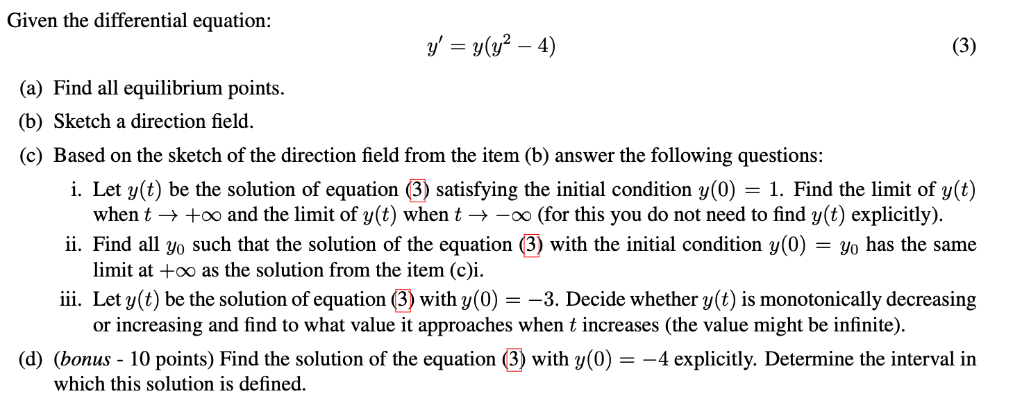 Solved This is for an advanced calculus/differential | Chegg.com