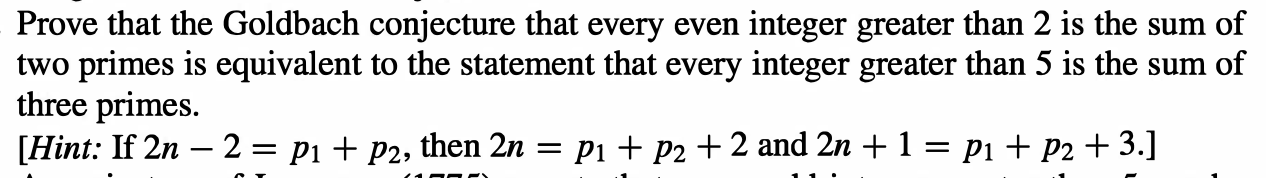 Solved Prove that the Goldbach conjecture that every even | Chegg.com