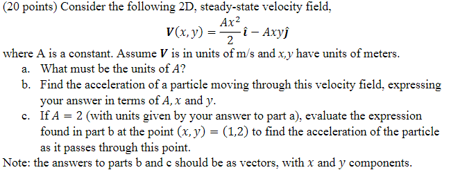 Solved (20 points) Consider the following 2D, steady-state | Chegg.com