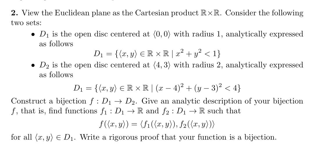 Solved 2. View the Euclidean plane as the Cartesian product | Chegg.com